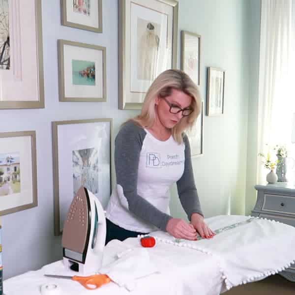 How-to Attach Ribbon to Any Pillow Sham or Cover - Porch Daydreamer